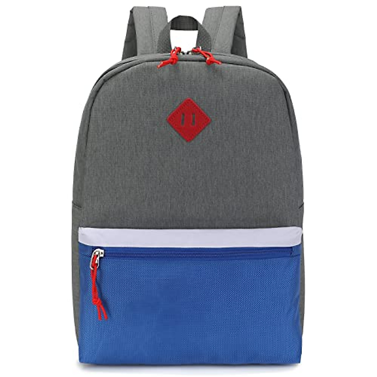 Veious Kids Backpack for Boys & Girls, 15 inch Toddler School Backpacks, Grey Blue