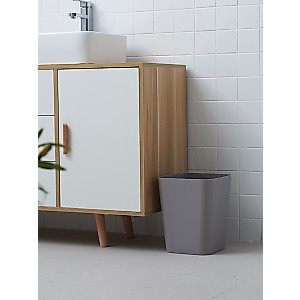 Happiness Decoration Plastic Garbage Can Square Small Wastebasket Garbage Can 3 Gallon Trash Can for Kitchen, Bathroom, Bedroom, Home Office, Outdoor, Dorm Room, Bathroom (White)