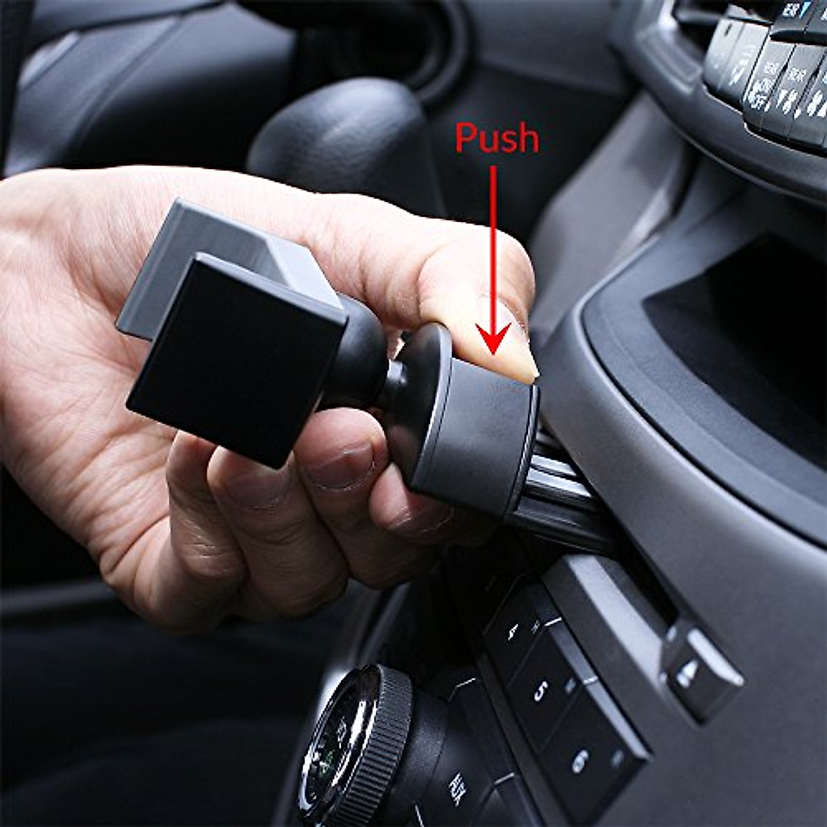 Koomus Pro CD Slot Car Mount Holder Cradle for All Smartphones - Black