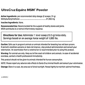 UltraCruz Equine MSM, Glucosamine Sulfate and Chondroitin Sulfate Horse Joint Supplement Bundle, 4 lb Each MSM and Glucosamine, 1 lb Chondroitin, Powders