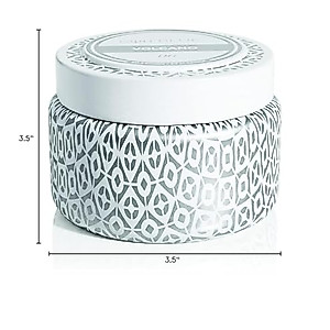 Capri Blue Volcano Scented Travel Tin Candle - Printed Travel Tin Jar Candle - Luxury Candle with a Soy Wax Blend - Volcano Candles with a Citrus Scent - White Candle (8.5 oz)