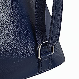 HESHE Leather Backpack for Women Fashion Casual Backpack Purse (Navy Blue-T014)