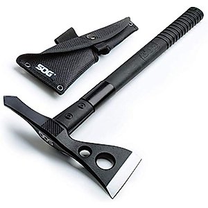 SOG Tactical Tomahawk- Throwing Hatchet, Versatile Survival Tactical Axe and Emergency Breaching Tool with Sheath (F01TN-CP)