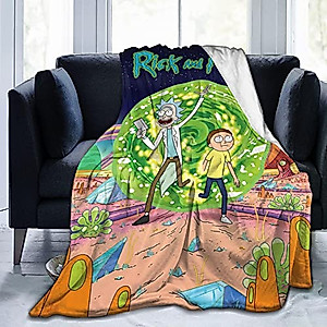 Animated Characters Blanket Ultra Soft Flannel Fleece Lightweight Throw Blankets Warm Air Conditioning Blanket for Couch Sofa Bed, Black, 50''x40''