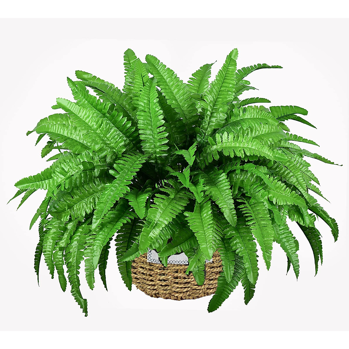 LSKYTOP 4 Pack Artificial Ferns Plants 16Inch Artificial Shrubs Boston Fern Bush Plant Silk Ferns Leaves UV Protected for Home Kitchen Garden Wall Decor Indoor Outdoor Use(Pot is not Include)