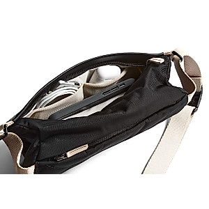 Bellroy Sling Mini Bag - Premium (Leather Crossbody Bag For Women, Men, 4L) - Black Sand