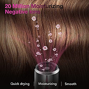 SIYOO Hair Dryer with Diffuser, 1600W Ionic Blow Dryer, Constant Temperature Hair Care Without Hair Damage, Lightweight Portable Travel Hairdryer