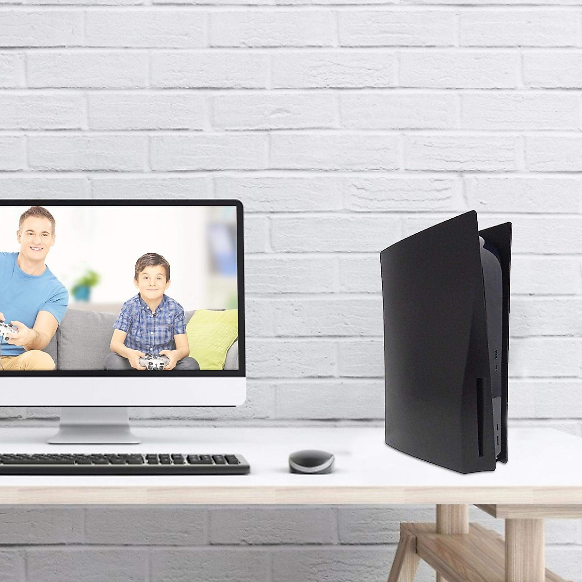 Greatideal PS5 Console Cover Replacement ABS Plastic Protective Shell, Anti-Scratch Dustproof Accessories, Compatible Devices: Video Game Console, Form Factor: Cover, Black