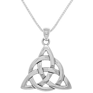 Jewelry Trends Sterling Silver Celtic Triquetra Circle of Life Pendant on Box Chain Necklace (24.00)