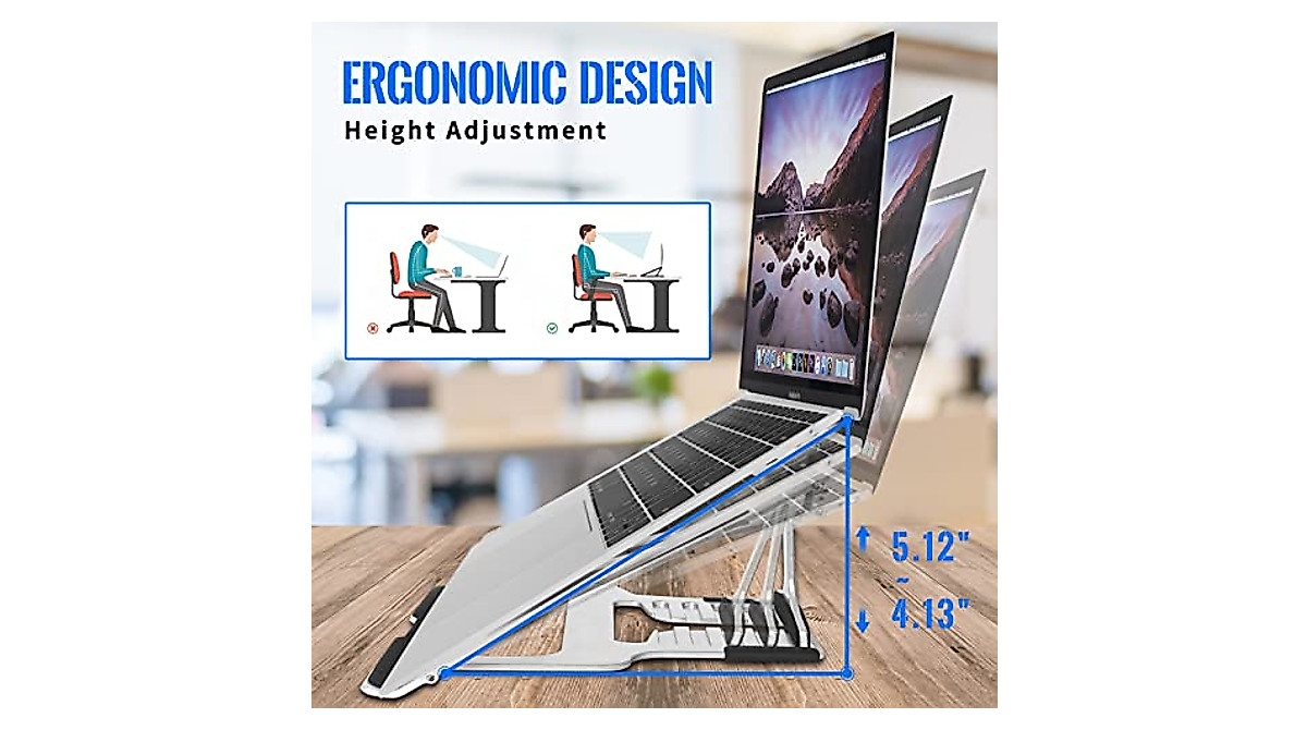 Portable Adjustable Laptop Stand for Desk | DirRunJJ Ergonomic Riser