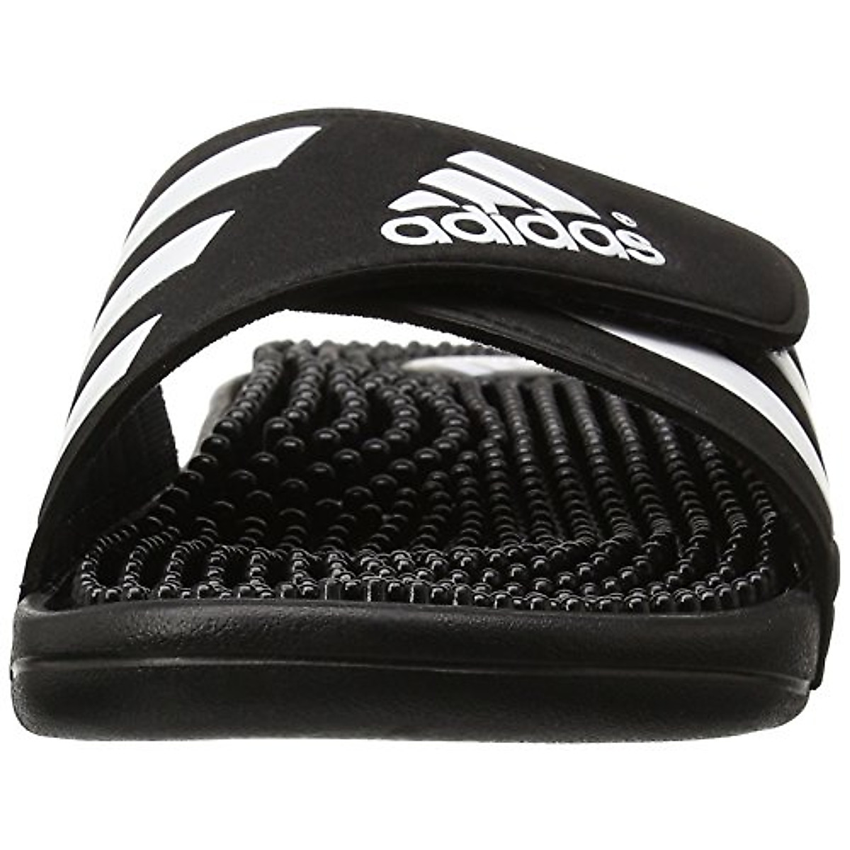 adidas Men's Adissage Slides Sandal, Black/White/Black, 12