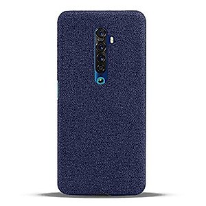 Grandcase Oppo Reno2 Case,Ultra-Thin Felt Cloth Anti-Fingerprint Shock Absorber Protective Cover for Oppo Reno2 6.5" -Blue