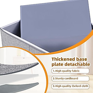 OUTBROS Large Storage Bins with Lid, Foldable Storage Bags and Handle, Zipper Storage Boxes, Used for storing clothes, blankets, pillows, 19.7 x 15.7 x 11.8 inch, 2-Pack