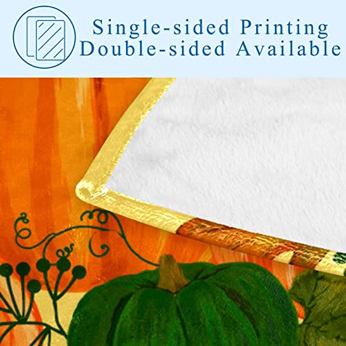 Autumn Pumpkin and Mushroom Prints Soft Warm Cozy Blanket Throw for Bed Couch Sofa Picnic Camping Beach, 150×100cm