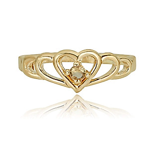 AVORA 10K Yellow Gold November Birthstone-Genuine Citrine Ring, Size 8 - Size 8