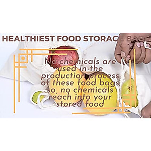 Food Grade Cotton Fabric Bags 4-Pack Reusable - Organic Storage Bulk Bags - Produce Drawstring Muslin Bags - Reusable Natural Cloth Flour Sack Bags - Grain Bags -19 x 16 inches