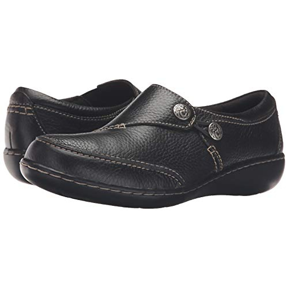 Clarks womens Ashland Lane Q Slip On Loafer, Black, 9.5 US