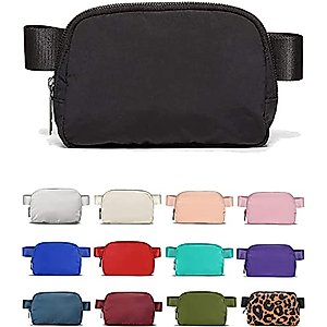 YOSHUYUKI Fanny Pack Crossbody Bag Trendy Waterproof Small Sling Cross Body Purse for Women Men Fashion Waist Packs Mini Belt Pouch Chest Bum Hip Lulu Dupes Travel Vacation Running Black