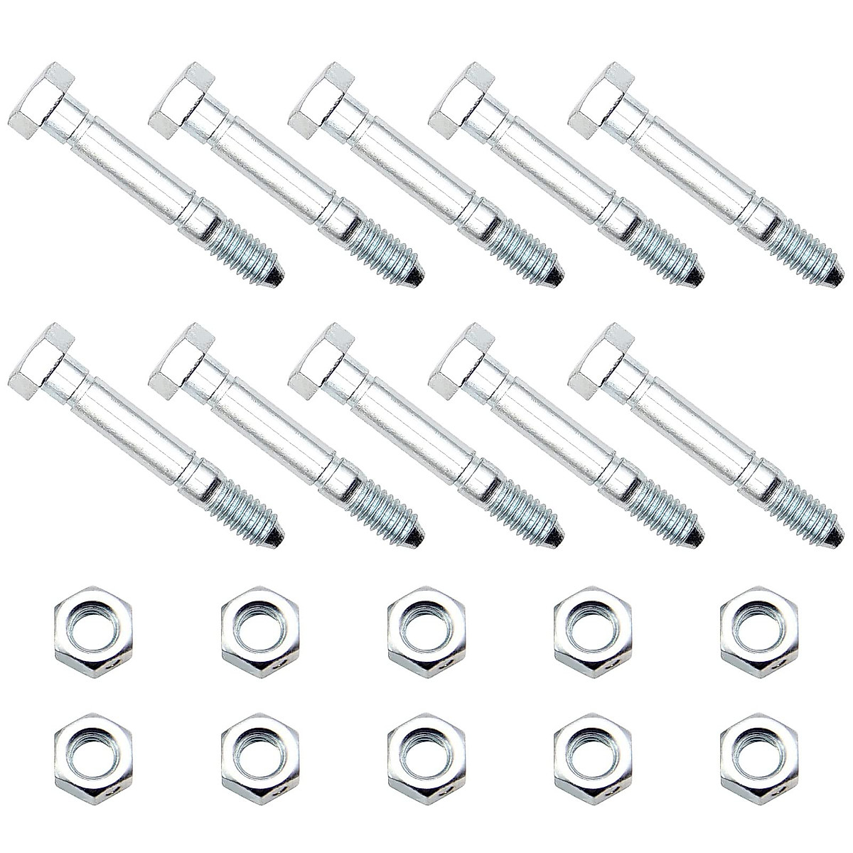 51001500 Shear Bolt Kit Fit for A riens Snowblower - 10 Set of Shear Pins & Nuts Fit for A riens ST1032 ST1028 ST824 ST828 Snow Thrower Auger, Replace 510015 AM122156 AM136890 91550 7091550YP 780-011