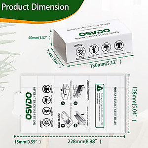 Mouse & Insect Glue Trap for Indoor, 10 Pack Mouse Traps for Home, Sticky Pest Control Adhesive Tray for Catching Rats, Rodents, Bugs, Non Toxic Pre-Baited Glue Boards