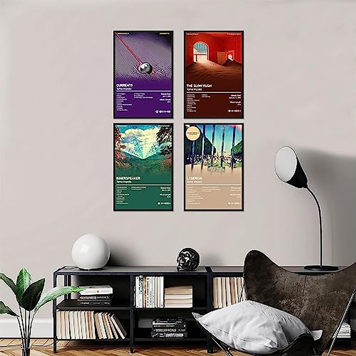 Enimoud Tame Impala Poster Rock Band Music Album Cover Posters for Room Aesthetic Print Set of 4 Wall Art for Girl and Boy Teens Dorm Decor 8x12 inch Unframed