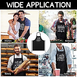 Lallisa Set of 3 Funny Kitchen Apron for Men Black Waterproof Chef Apron with Funny Sayings Pocket Aprons for Men Gift Ideas (Cute Style)