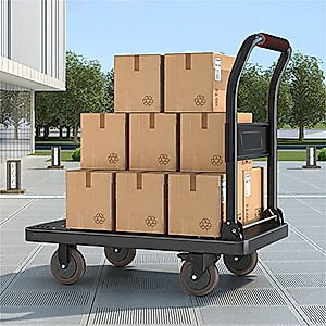 Folding Platform Cart, Rolling Flatbed Cart Hand Platform Truck Push Dolly Heavy Duty Space Saving Collapsible/550 Lb. Load Capacity/for Loading