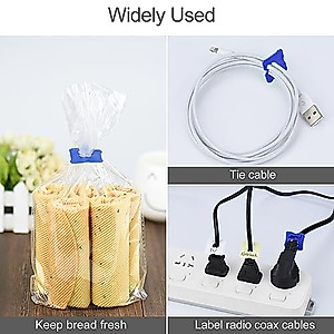 100 Pieces Reusable Blue Plastic Bread Clips Keep Your Food Fresh, Food Storage Bag Clips 7/8 x 1 Inches