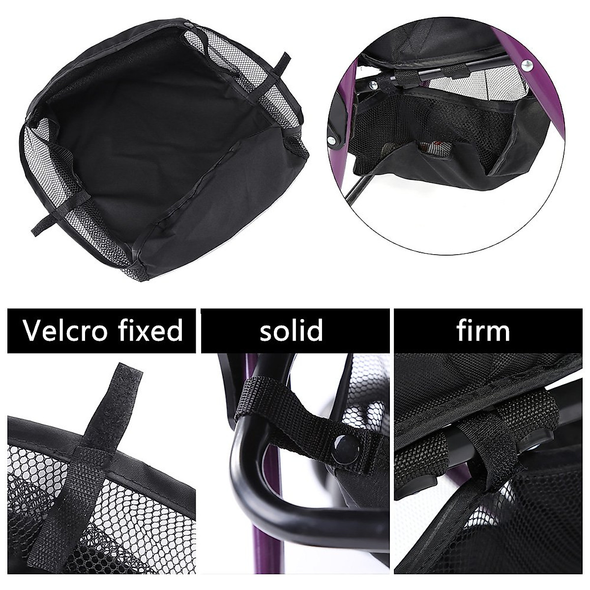 Ejoyous Baby Stroller Basket, Under Stroller Organizer Bag Pram Bottom Storage Case Pushchair Shopping Basket for Storing Baby Product, 11.8 x 11.8 x 3.9 Inch