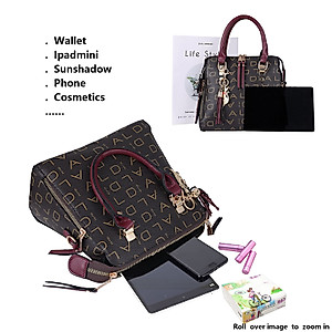 Qiayime Womens Fashion Purses and Handbags PU Tassel Leather Top Handle Satchel Shoulder Tote Crossbody Bags for Women (Red wine)