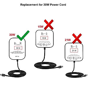 30W Power Cord Replacement for Echo Show 15/Echo Show 10 (3rd Gen)/Echo Show 8/Echo Show (2nd Gen), Echo (4th Gen), Echo (3rd Gen), Echo (Plus 2nd Gen) K3V1N9 Charger Adapter Plug, Black