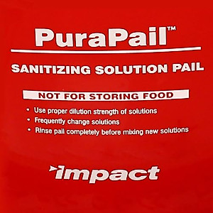 Impact Products PuraPail Utility Pail 6qt Red Sanitizing, 1 EA