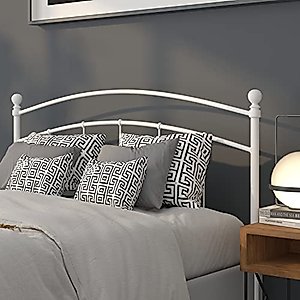 BizChair Decorative White Metal Queen Size Headboard
