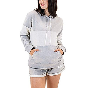 Spalding Womens Activewear Heritage Blocked Hoodie Sweatshirt,Lt Hth Grey,Small