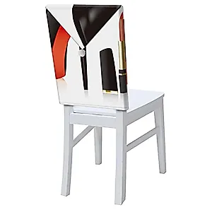 Dining Room Chair Back Covers, Black High Heels and Lipstick Chair Covers Kitchen Chair Slipcovers Protective Covers for Holiday Party Festival Decoration, Set of 6