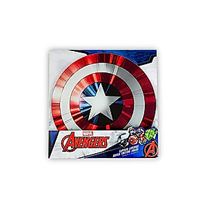 Marvel Avengers Captain America Shield Cutting Board - Tempered Glass With Non-Slip Feet - 11 3/4 inches Round - Great Gift for Marvel Fans