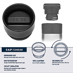 YETI Rambler 12 oz Bottle, Stainless Steel, Vacuum Insulated, with Hot Shot Cap, Seafoam