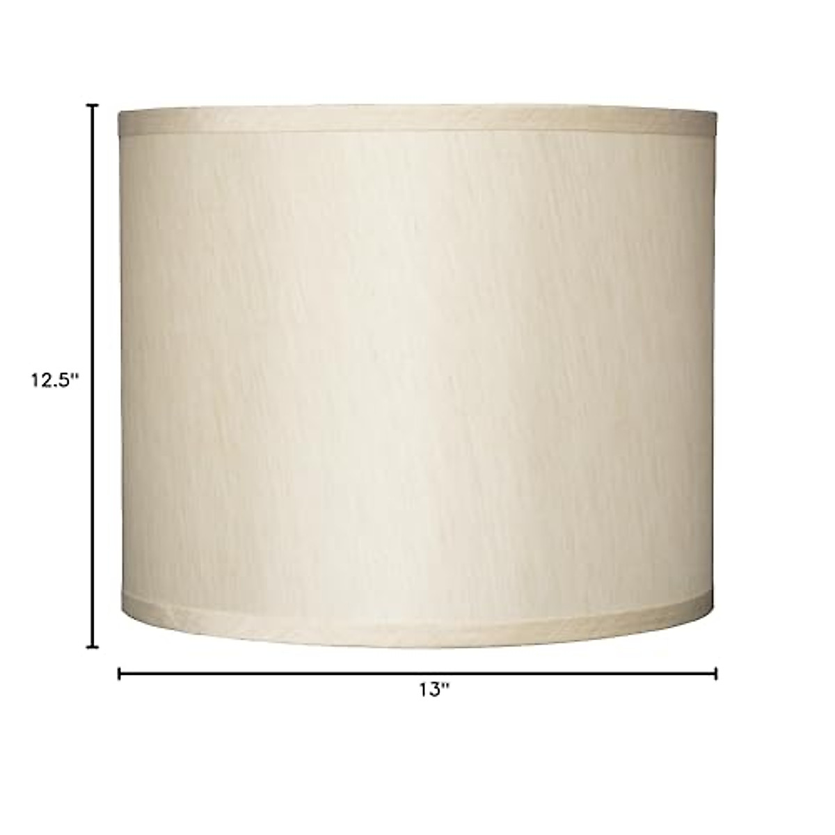 Urbanest Faux Silk Drum Lampshade, 12-inch by 12-inch by 10-inch, Cream, Spider Fitter