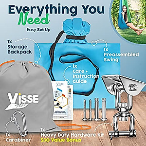 Sensory Swing for Kids Indoor Outdoor & 360° Hardware - Calming Sensory Joy Swing for Kids & Adults up to 220 LB - Helps with ADHD/ADD, Autism, Sensory Processing Disorder - Reversible Therapy Swing