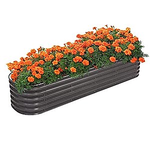 CDEN Aluzinc Raised Garden Bed Kit,Planter Raised Bed,17" Tall,9 in 1 Series for Flowers、Vegetables、Fruites（Starry Grey）.