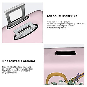 Flower Lette R Pink Luggage Cover Elastic Washable Stretch Suitcase Protector Anti-Scratch Travel Suitcase Cover for Kid and Adult M (22-24 inch suitcase)