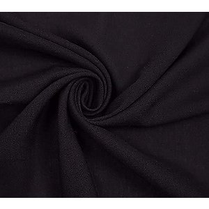Rayon Challis Fabric by The Yard - 60" Inches Wide - Lightweight Rayon Fabric - Use Rayon Fabric by The Yard for Lounge Wear, Jumpsuits, Pajamas, and Skirts - Black, 2 Continuous Yards