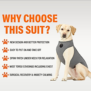 NeoAlly Upgraded Dog Surgical Recovery Suit Cone Alternative Onesie Post Surgery Wear Protects Abdominal Wounds and Skin Anti Licking, Aids Hot Spots, and Provides Anti Anxiety Relief