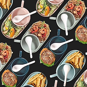 Artena Pasta Bowls Set Of 4, 20oz Porcelain Salad Bowls, 8 Inch Bowls For Kitchen, Colorful Dinner Plates & Solid Soup and Sandwich Plate Combo, 16 oz Soup Bowls/Mugs/Cups with Handles