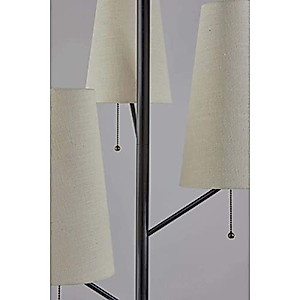 Adesso 4176-01 Daniel 71 inch 40.00 watt Black with Antique Brass Accents Floor Lamp Portable Light