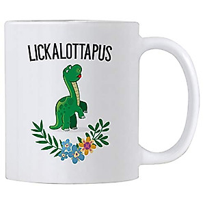 Funny Lesbian Gifts. Lickalottapus 11 ounce LGBT Coffee Mug. Gift Idea for Gay Girlfriend or Friend on Her Birthday or Anniversary. (White)