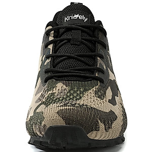 ikunka Men's Fashion Sneakers Lightweight Breathable Walking Shoes Tennis Cross Training Shoe Non Slip Trail Running Shoes（Camouflage 12）