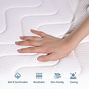 pengucool 10 Inch Mattress Queen, Memory Foam Mattress in a Box, Cooling Charcoal Medium Firm Mattresses for Back Pain Relief, CertiPUR-US, Fiberglass Free & Support Comfort