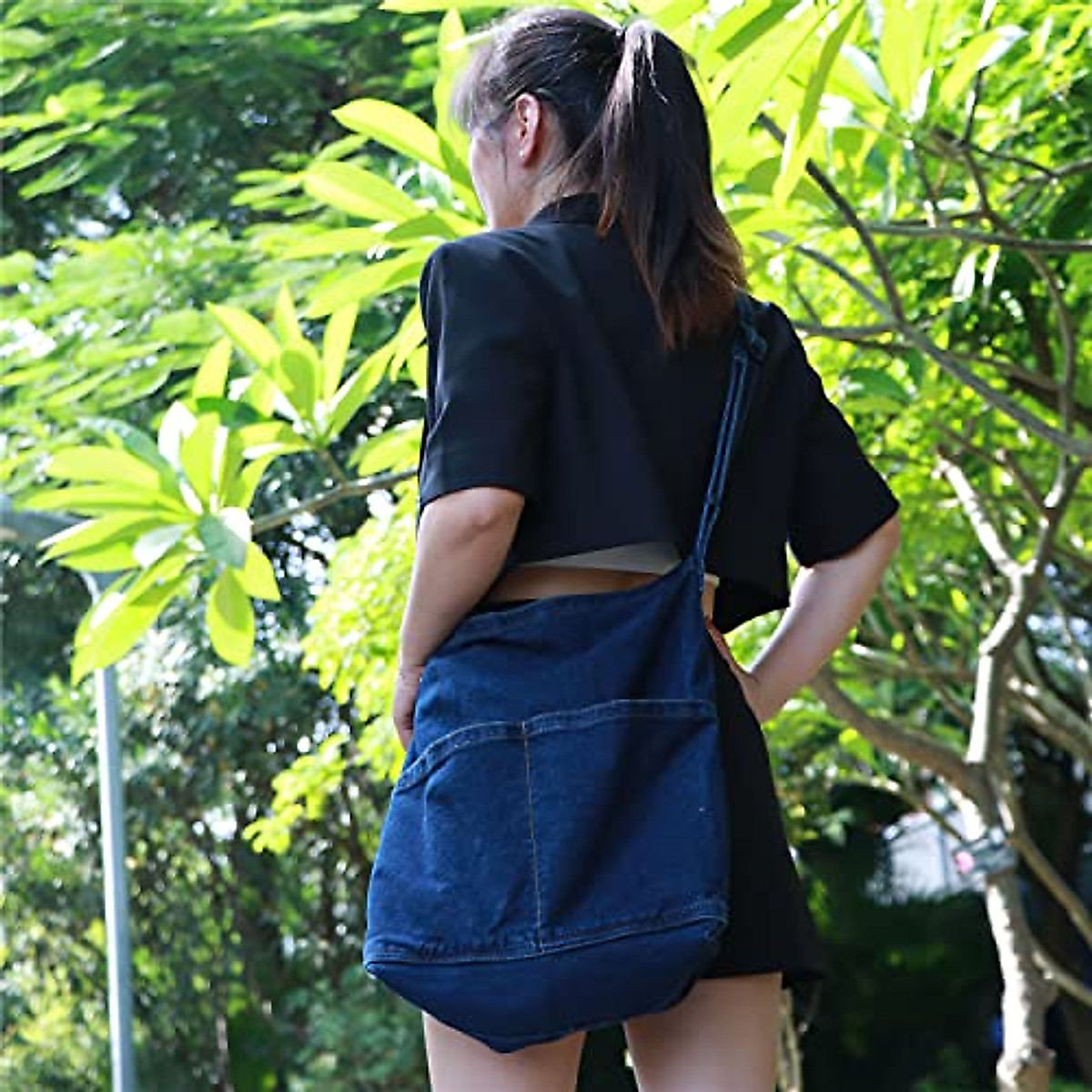 Ynport Jean Purse for Women Denim Purses and Handbags Retro Casual Large Hobo Bag Lightweight Travel Shoulder Crossbody Purse