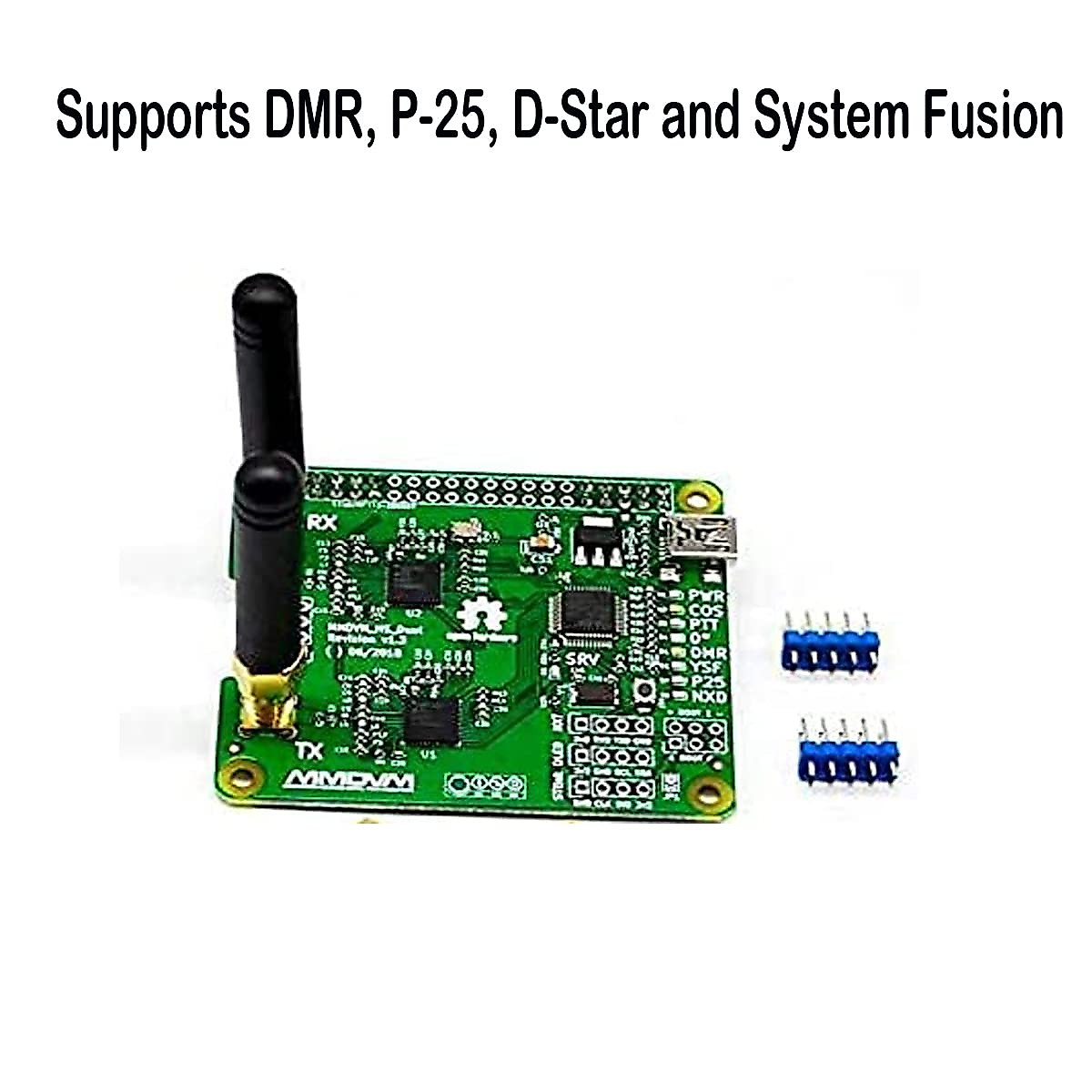 GOOZEEZOO MMDVM Duplex Hotspot Module Dual Hat V1.5.2 Support P25 DMR YSF NXDN DMR Slot 1 + Slot 2 for Raspberry pi with USB Port (Without OLED)